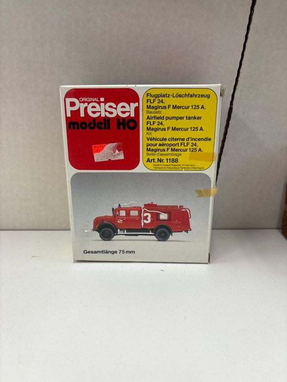 Original Preiser modell HO, Flugplatz-Löschfahrzeug | Kaufen auf Ricardo