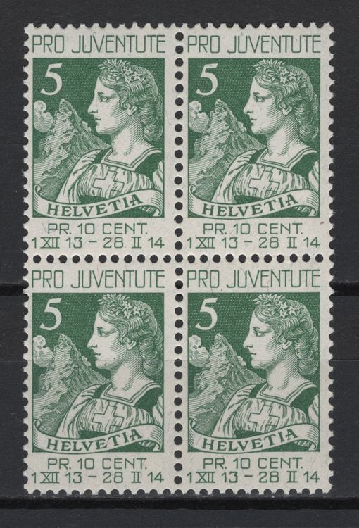 PJ 1913 J1 als 4er Block postfrisch (Neu (gemäss Beschreibung)) in Oberdiessbach für CHF 5 – mit ...