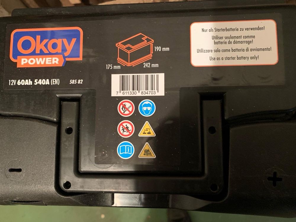 Autobatterie neu Okay 12V 60Ah 540A | Kaufen auf Ricardo