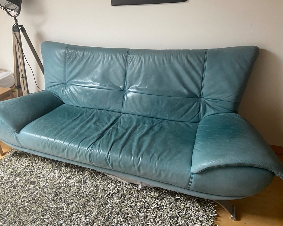 Grüne Ledercouch | Kaufen auf Ricardo