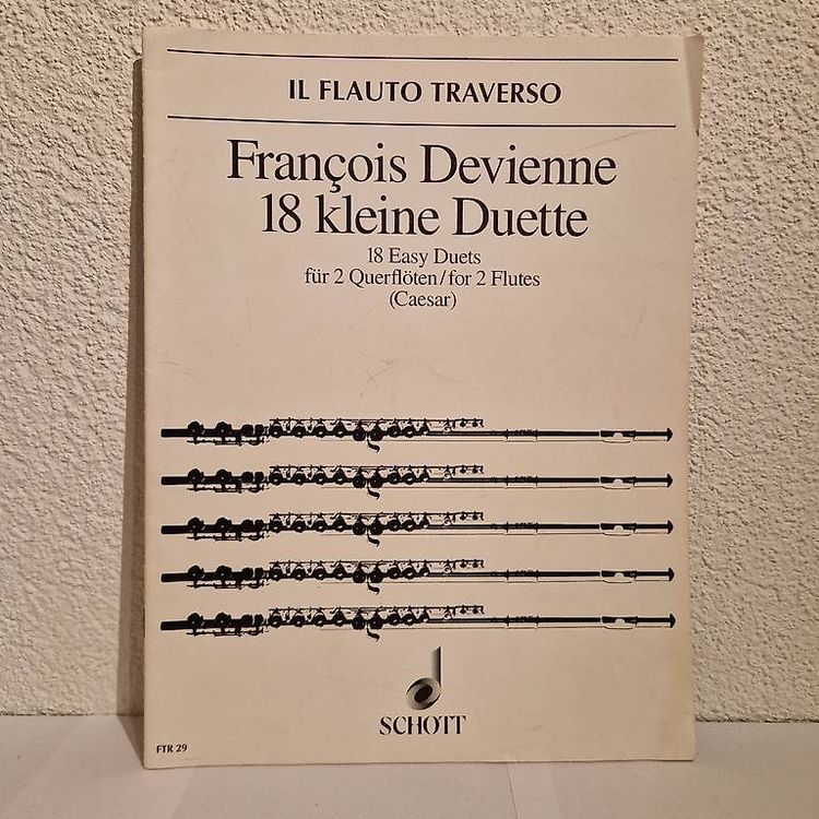 Notenheft für 2 Querflöten: Francois Devienne 18 kl. Duette (Gebraucht) in Schmerikon für CHF 8 ...