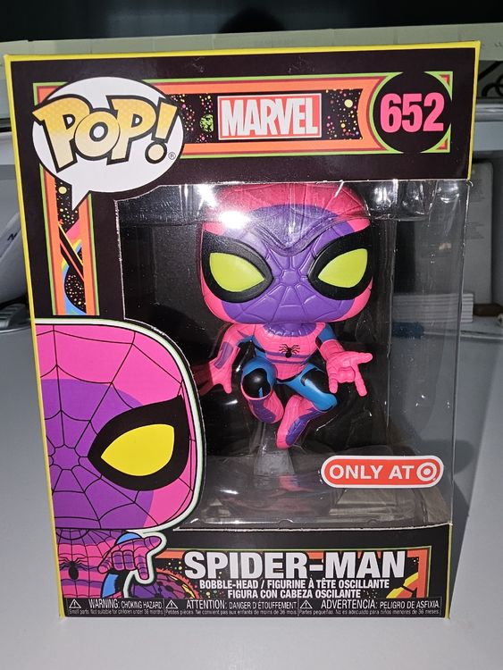 Funko Pop ! Marvel Spider-man Blacklight 652 Target Exclusiv (Neuf ...