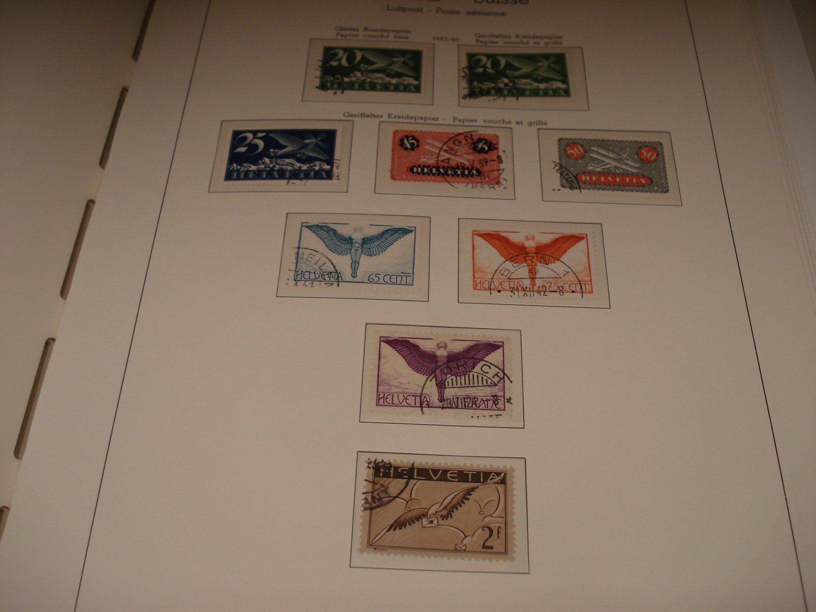 Satz Flugpostmarken geriffelt Kreidepapier.1923/40, sauber o (Gebraucht) in Niederwil AG für CHF ...