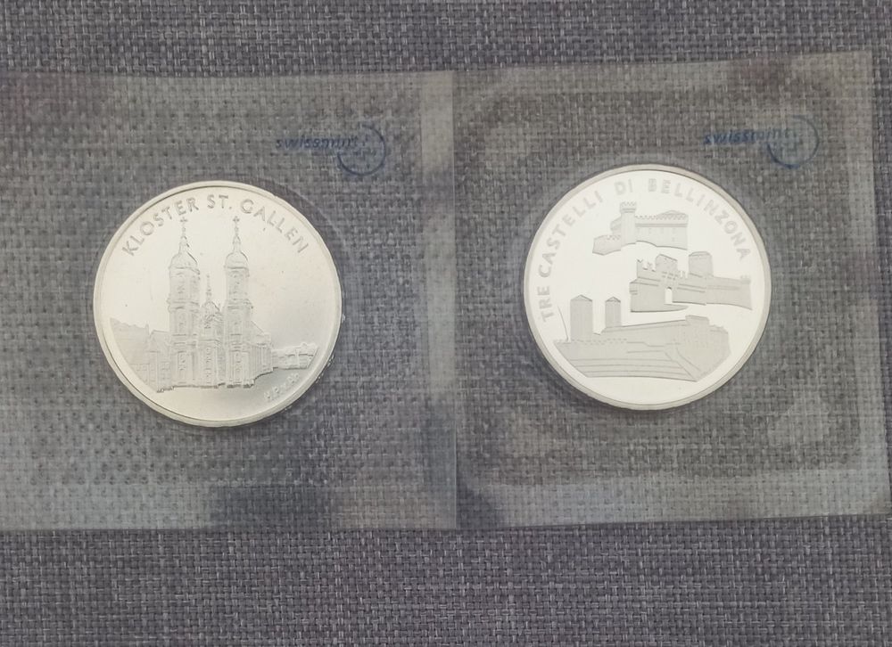 20 Franken Gedenkmünzen, 2002 und 2004, Silbermünzen 835 (Neu und originalverpackt) in Wattwil ...