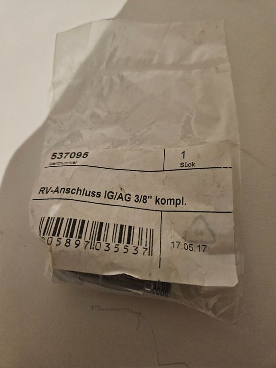RV-Anschluss IG/AG 3/8" neu & originalverpackt (Neu und originalverpackt) in Liestal für CHF 2 ...