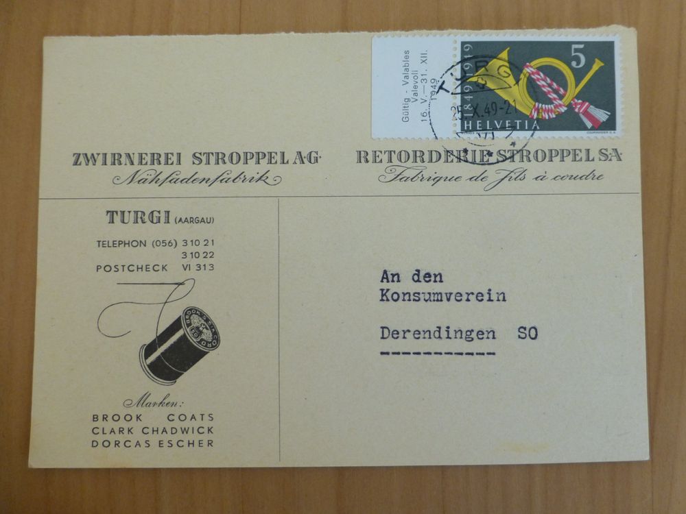 Turgi, Zwirnerei Stroppel AG 1949 (Gebraucht) in Bettlach für CHF 2.5 ...