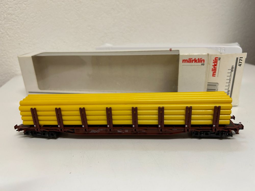 Märklin 4771 Güterwagen Rungenwagen Snps DB mit Ladung (Neu und ...