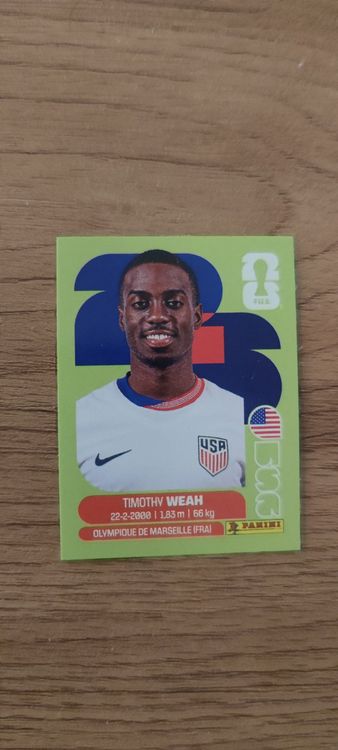 Panini FIFA World Cup 2026 Sticker - USA 12 - Timothy Weah (Neu und ...