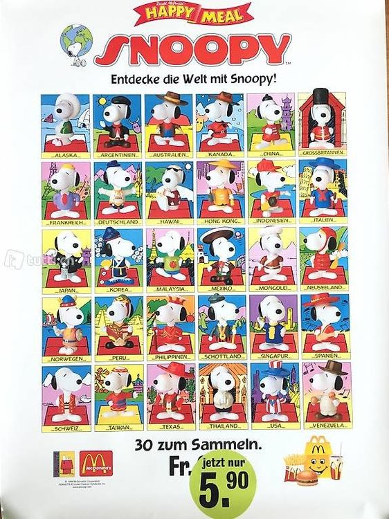 Snoopy's Weltreise Happy Meal 1999 Mc Donald's NEU Original (Neu und originalverpackt) in ...