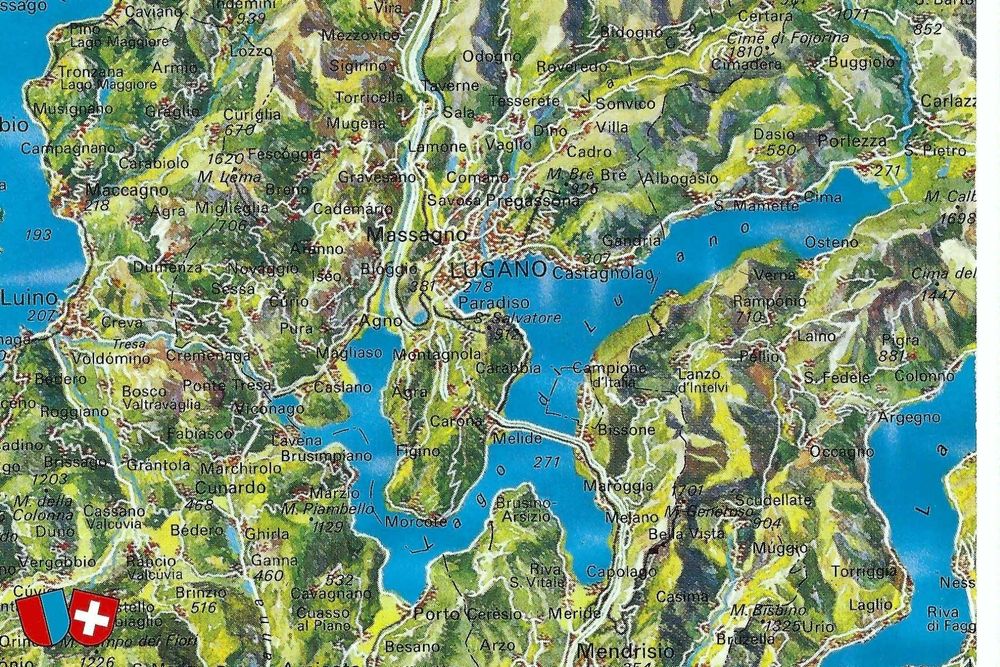 LAGO DI LUGANO Luganersee Panoramakarte (Gebraucht) in Thun für CHF 0.9 – mit Lieferung auf ...