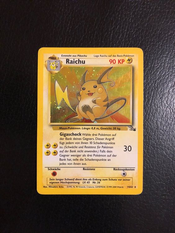 Fossil Raichu holo 14/62 DE ab 1 | Kaufen auf Ricardo