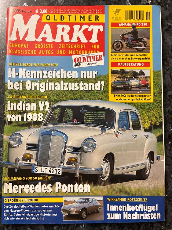 Oldtimer Markt Magazin Februar 2003 Mercedes Ponton India... | Kaufen auf Ricardo