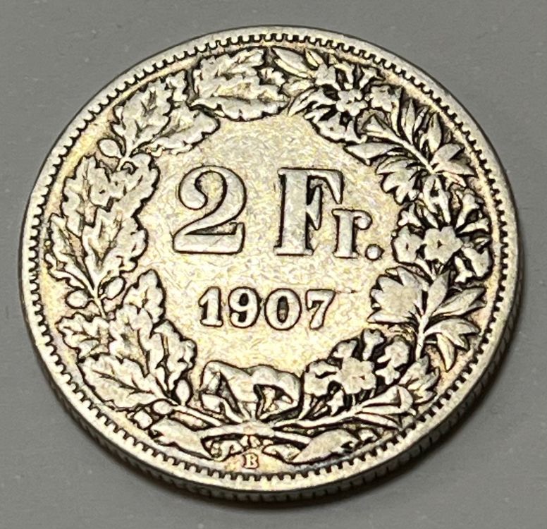 2 Franken - stehende Helvetia - 1907 B (Gebraucht) in Dietikon für CHF 21 – mit Lieferung auf ...