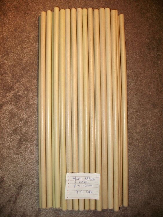 Ahorn Rund Stäbe Rundholz Massiv Holz Stab Dübelholz 41 Stk. (Neu ...