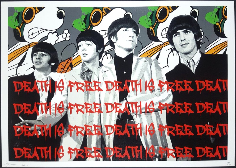 Death NYC Ltd Ed Graffiti Pop Art Druck " Beatles & Snoopy | Kaufen auf ...
