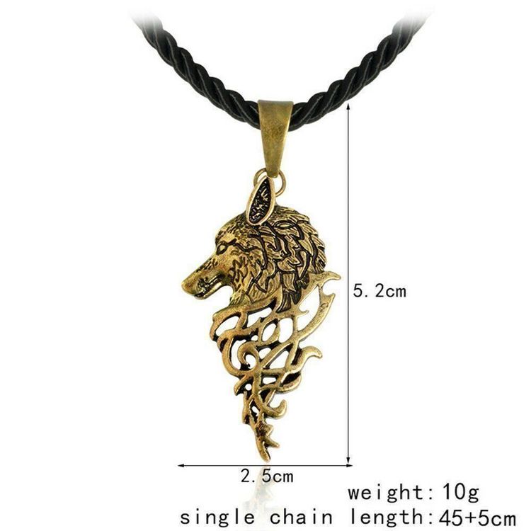 Wolf Kette Collier Metal silberfarbig Herren Loup Celte (Neu (gemäss ...