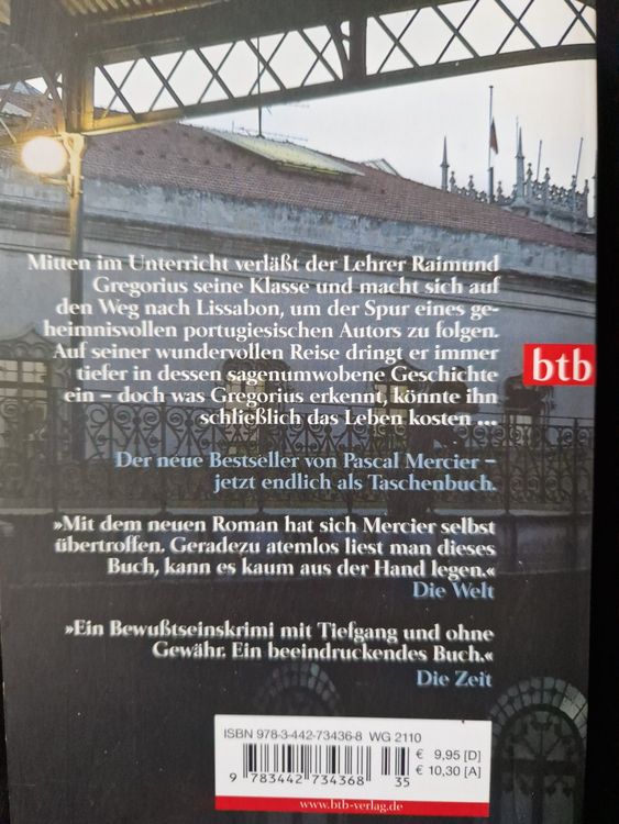 Pascal Mercier Nachtzug nach Lissabon Bestseller (Gebraucht) in ...