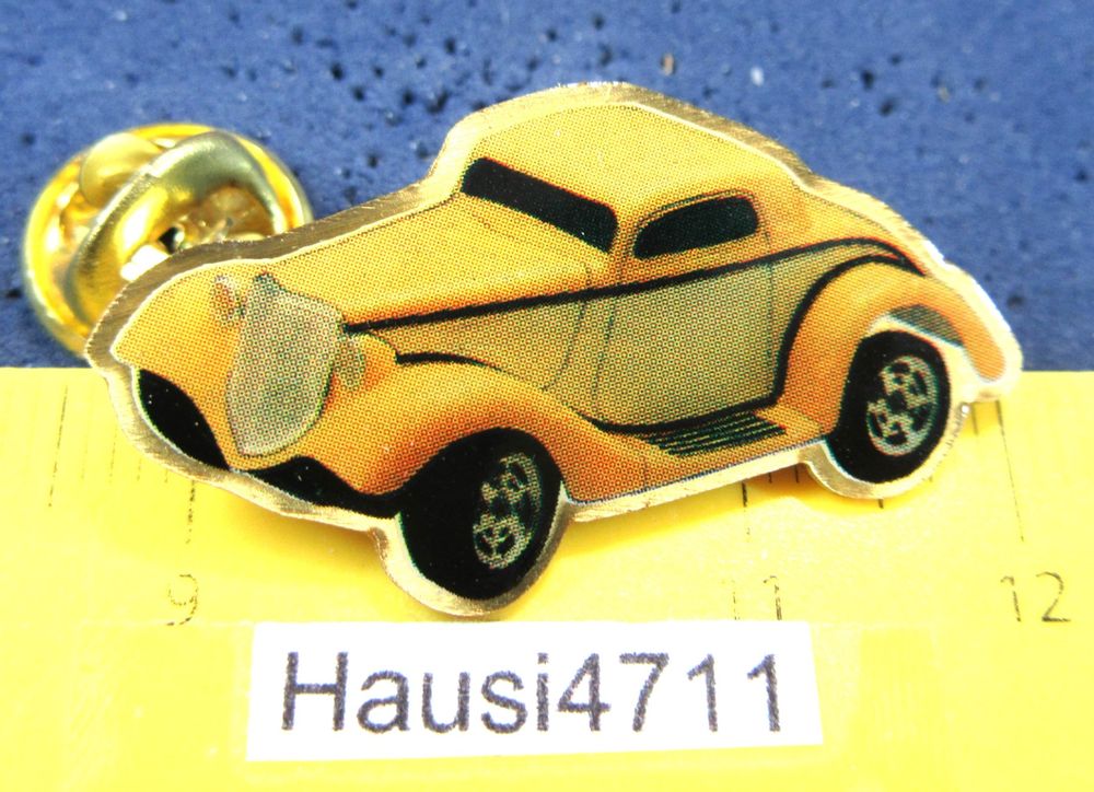 AUTO-PIN HOT-ROADER OLDI USA GLASIERT GOLDIG | Kaufen auf Ricardo