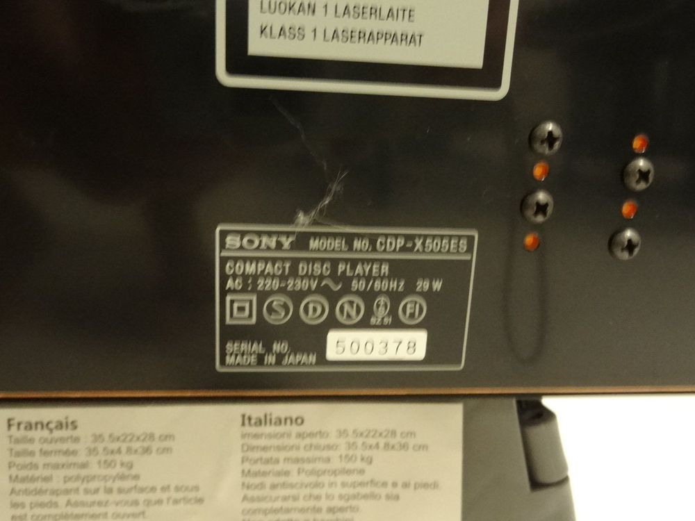 SONY CDP-X505ES KULT-CD-SPIELER (Gebraucht) in Gerlafingen für CHF 270 ...