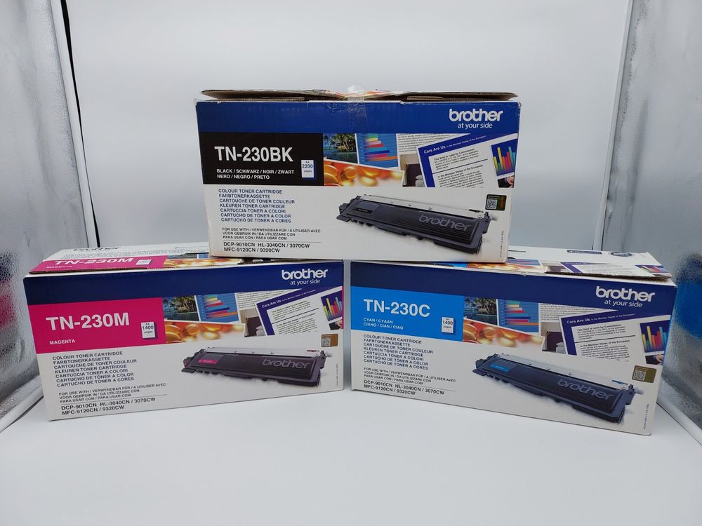 3 Brother TN-230 Toner Kassetten, Schwarz + Cyan + Magenta (Neu (gemäss ...