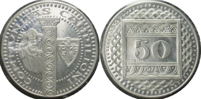 CAMPIONE D'ITALIA 50 Franken 1972 Silber OVP RAR! PP (Gebraucht) in ...