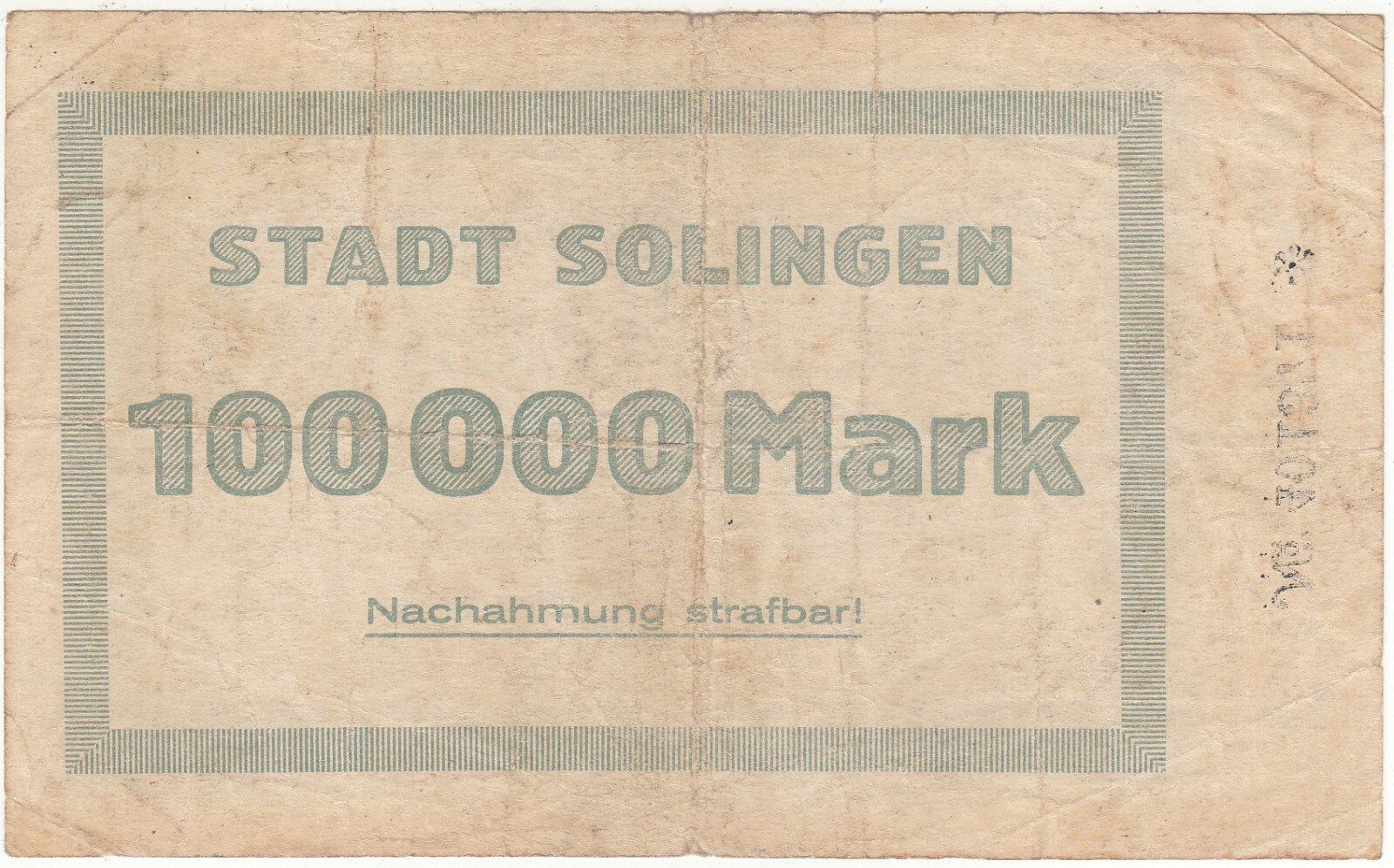 Solingen 100000 Mark 10.07.1923 SS++ (Gebraucht) in Steffisburg für CHF ...