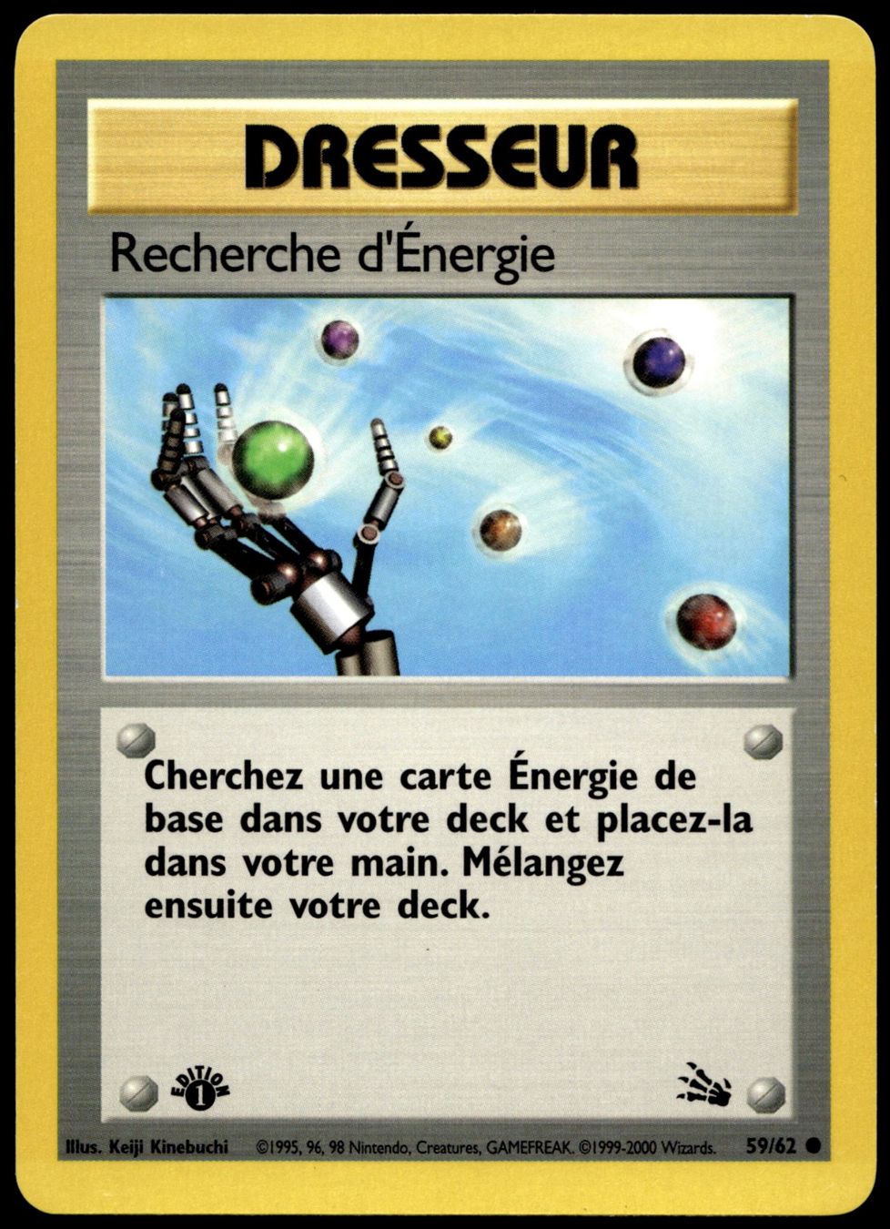 🇫🇷 Recherche d'Énergie 59/62 Pokémon Fossil 1.Edition (Neu (gemäss ...
