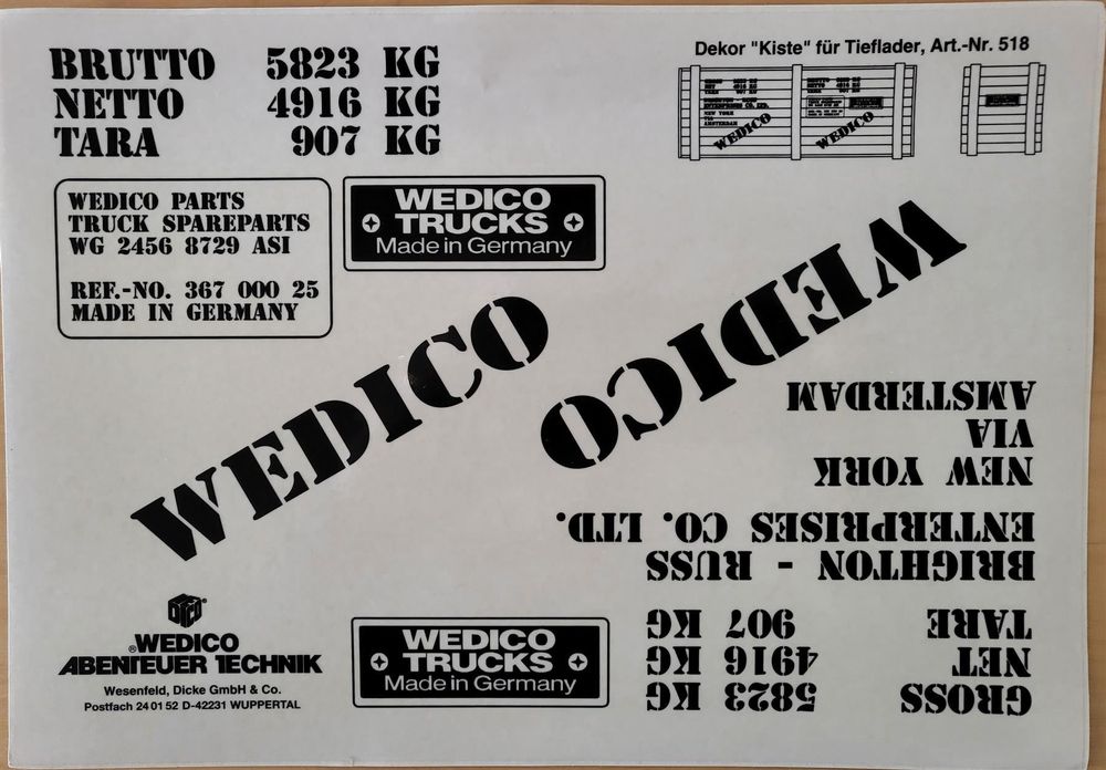Aufkleber von WEDECO (Neu (gemäss Beschreibung)) in Märstetten für CHF ...