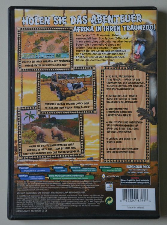 PC game: Zoo Tycoon 2 - Abenteuer Afrika (expansion pack) (Gebraucht ...