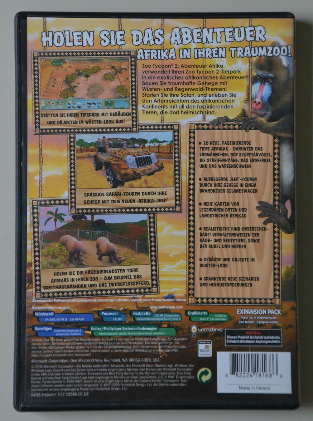 PC game: Zoo Tycoon 2 - Abenteuer Afrika (expansion pack) (Gebraucht ...