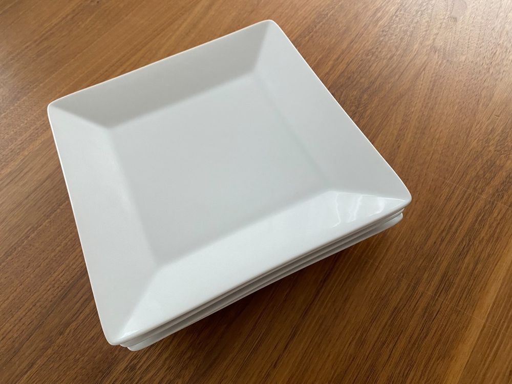 Teller weiss - viereckig - 4 Stück (Gebraucht) in Unterterzen für CHF ...