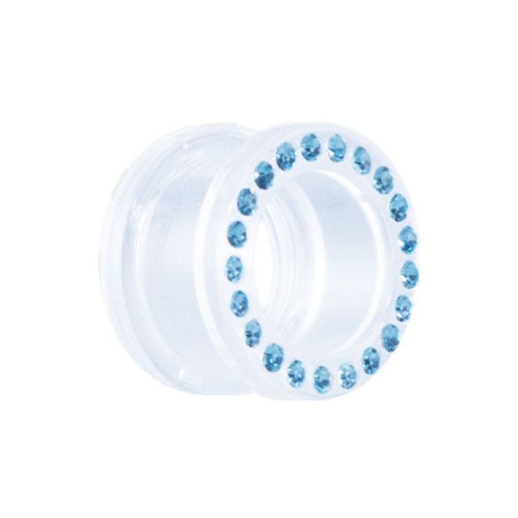 Plug Plugs Tunnel Piercing transparent/blau 12-20mm NEU (Neu und ...