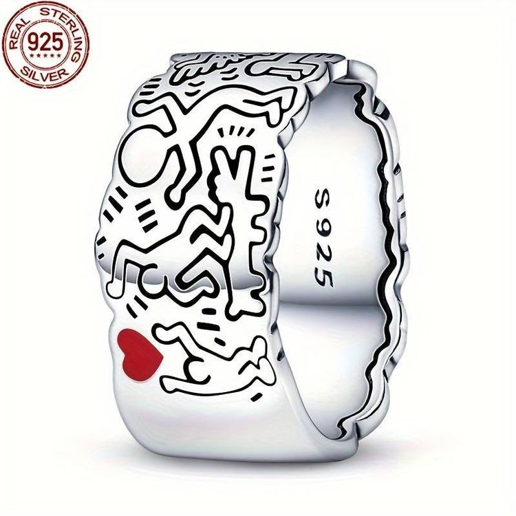 Ring 925 Sterling Silber Keith Haring (Neu und originalverpackt) in ...