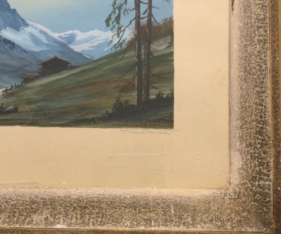 Antike Berglandschaft Gouache Gemälde Unleserlich Signiert (Gebraucht) in Root für CHF 5 – mit ...