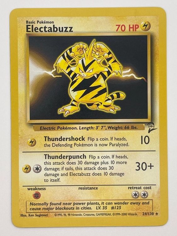 Electabuzz 24/130 Rare Pokémon Base Set 2 (Neu (gemäss Beschreibung ...