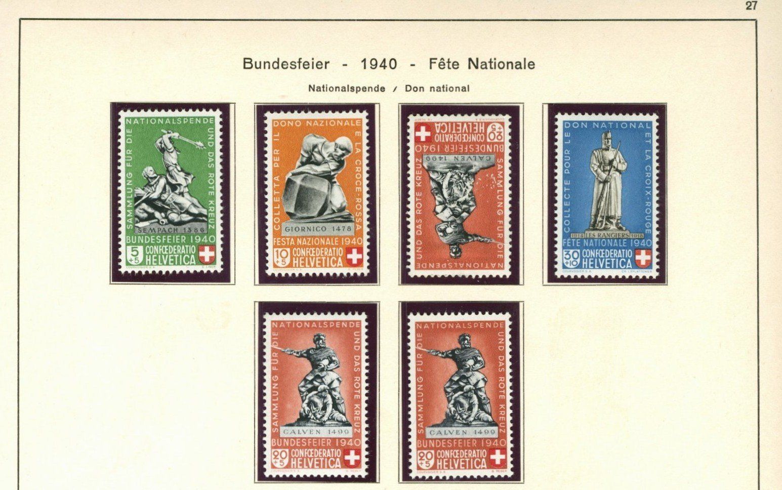 PP 1940 SERIE + AUSSCHNITTE UND BLOCK 1940 LUXUS ** (Neu (gemäss ...