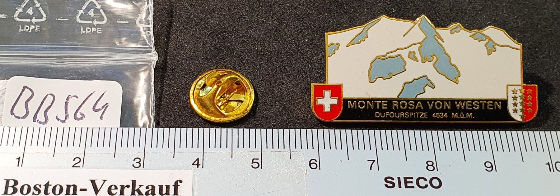 BB564 Pin Monte Rosa von Westen Dufourspitze Schweiz Wallis (Gebraucht ...