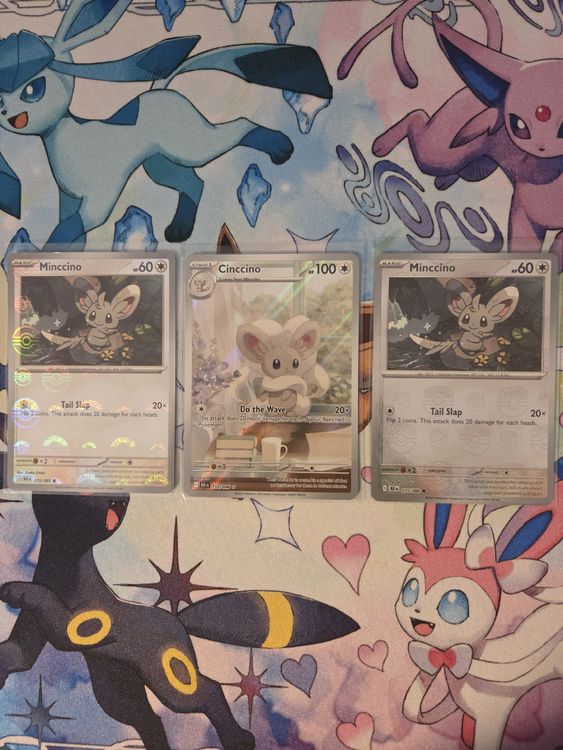 Pokemon Black Bolt Minccino Poke & Masterball + Cinccino IR (Gebraucht ...