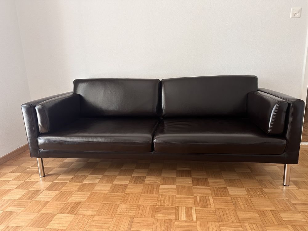 Ikea Couch Braun Leder