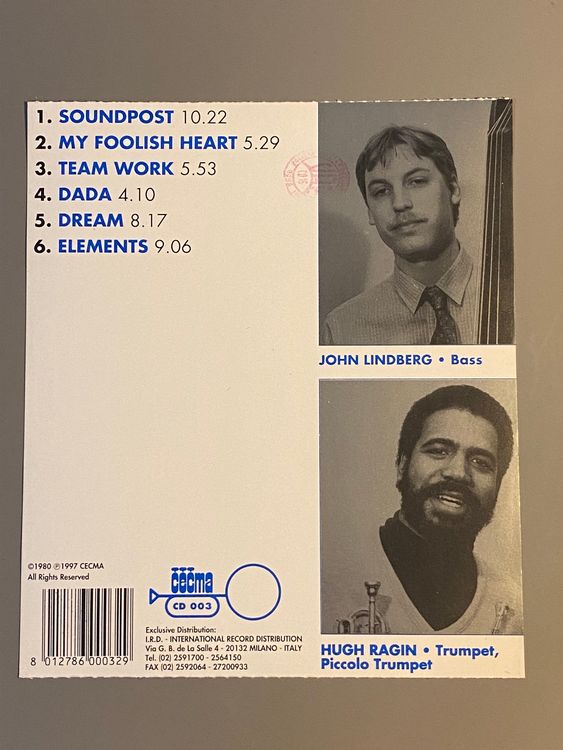 Lindberg John & Ragin Hugh - Team Work (CD) Jazz Free | Kaufen auf Ricardo