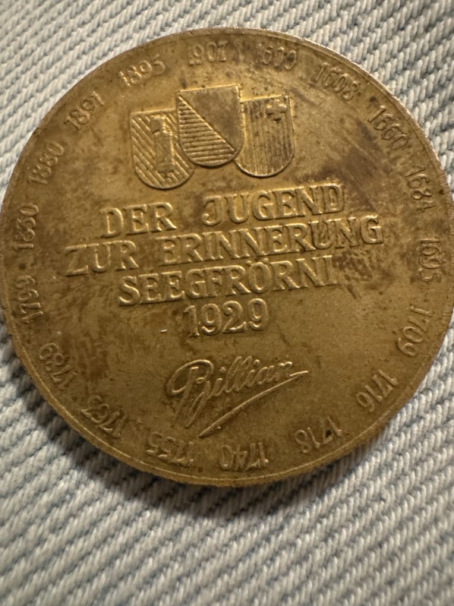 Médaille commémorative Seegfrorni 1929 - Rare et historique (D'occasion ...
