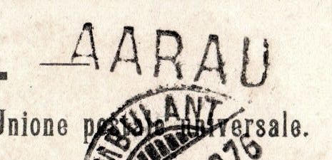 AARAU 1904 - Stabstempel über AK - Oblitération linéaire sur (Gebraucht) in Chavornay für CHF 5 ...