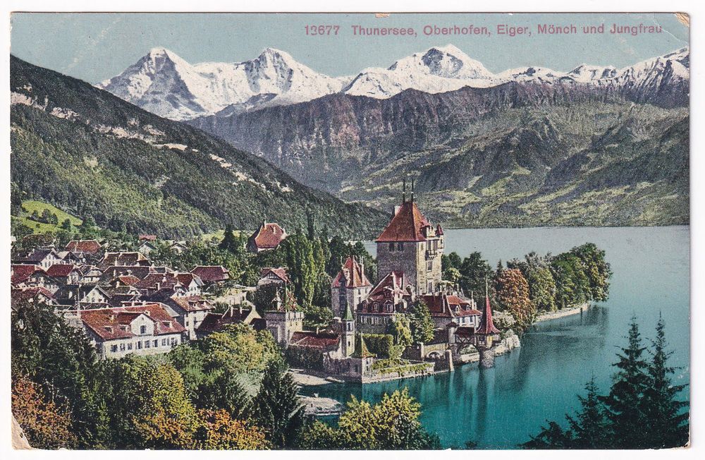 Thunersee. Oberhofen, Eiger, Mönch und Jungfrau. 1922 | Kaufen auf Ricardo