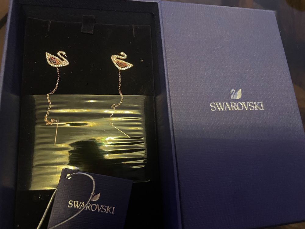 Swarovski Dazzling Swan Drop-Ohrhänger Schwan, Rosa,Roségold (Neu und ...