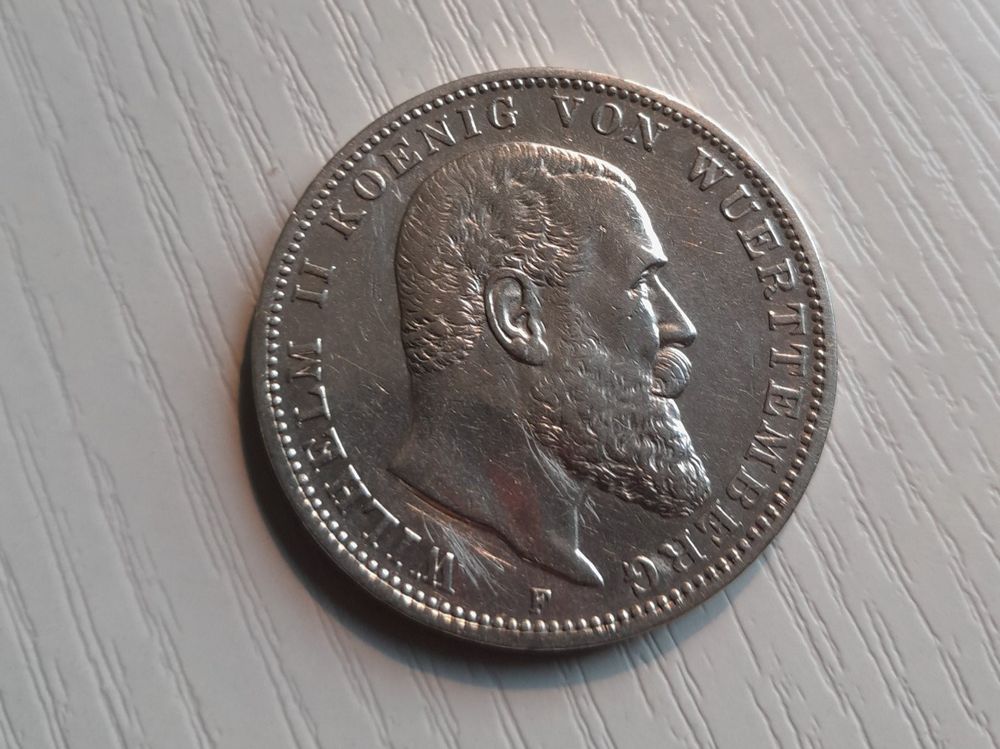 SILBER / 3 Mark / Wilhelm König von Württemberg / 1912 (Gebraucht) in ...