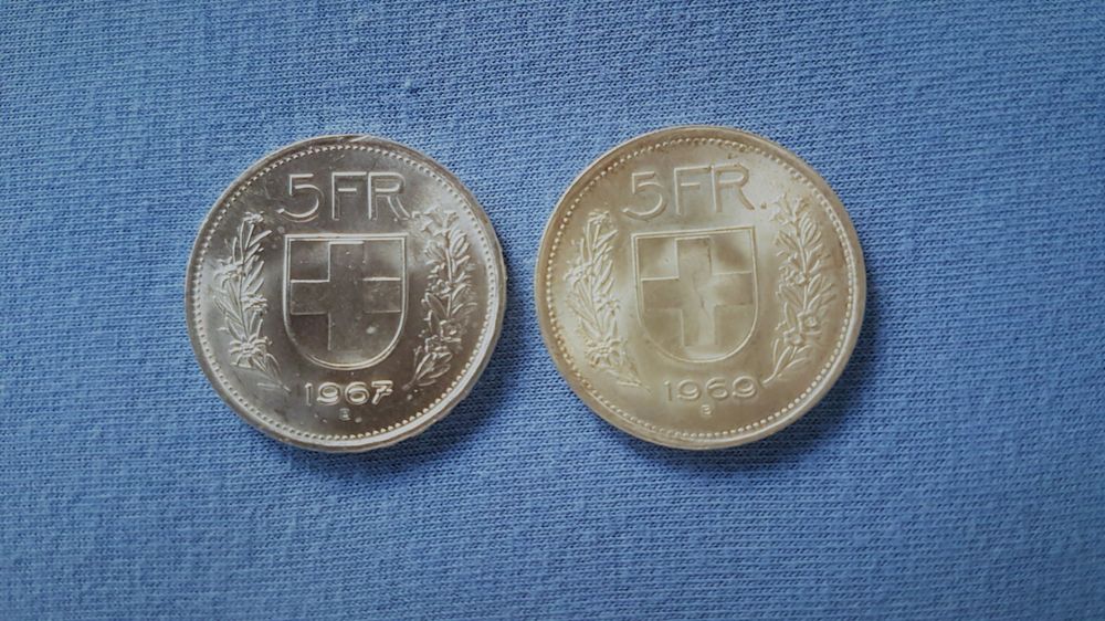 2 x 5 Franken Silbermünzen 60ger Jahre ab nur 1 Franken!! (Gebraucht) in Camignolo für CHF 16 ...