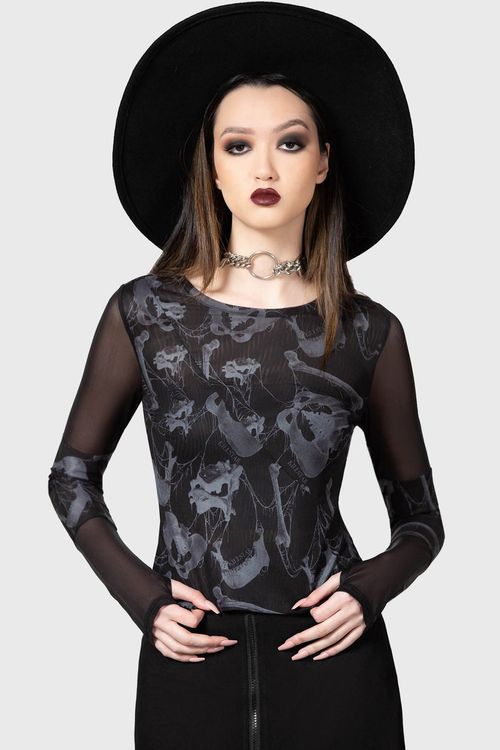 Gothic Goth Punk Killstar Longsleeve Shirt Oberteil Gr. L | Kaufen auf Ricardo
