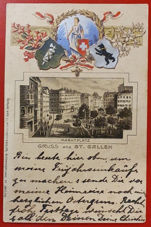 Prägekarte - Gruss aus St.Gallen 1901 | Kaufen auf Ricardo
