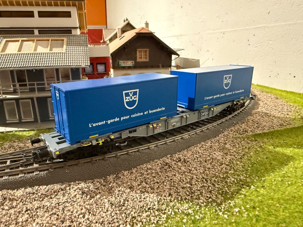 Roco 67443 - Containertragwagen V-Zug Sgnss SBB - OVP (Gebraucht) in ...