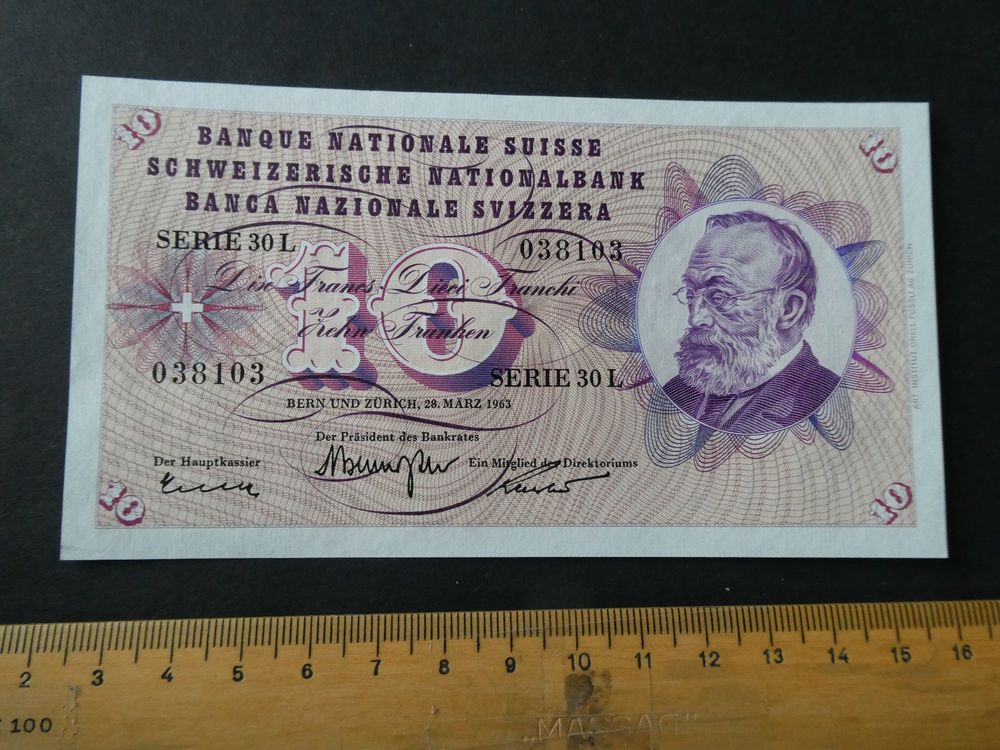 Schweiz 1963, 10 Franken unzirkuliert (Neu (gemäss Beschreibung)) in Hinterforst für CHF 7 – mit ...